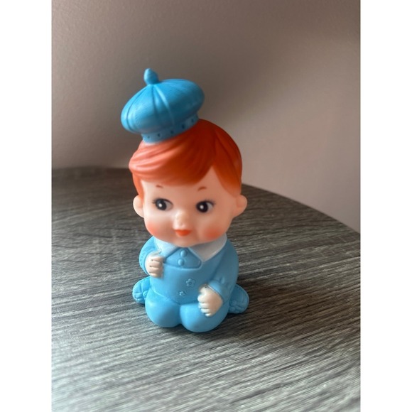 Toys | Vintage Industry Rubber Vinyl Squeaky Toy Blue Sitting Baby Boy ...
